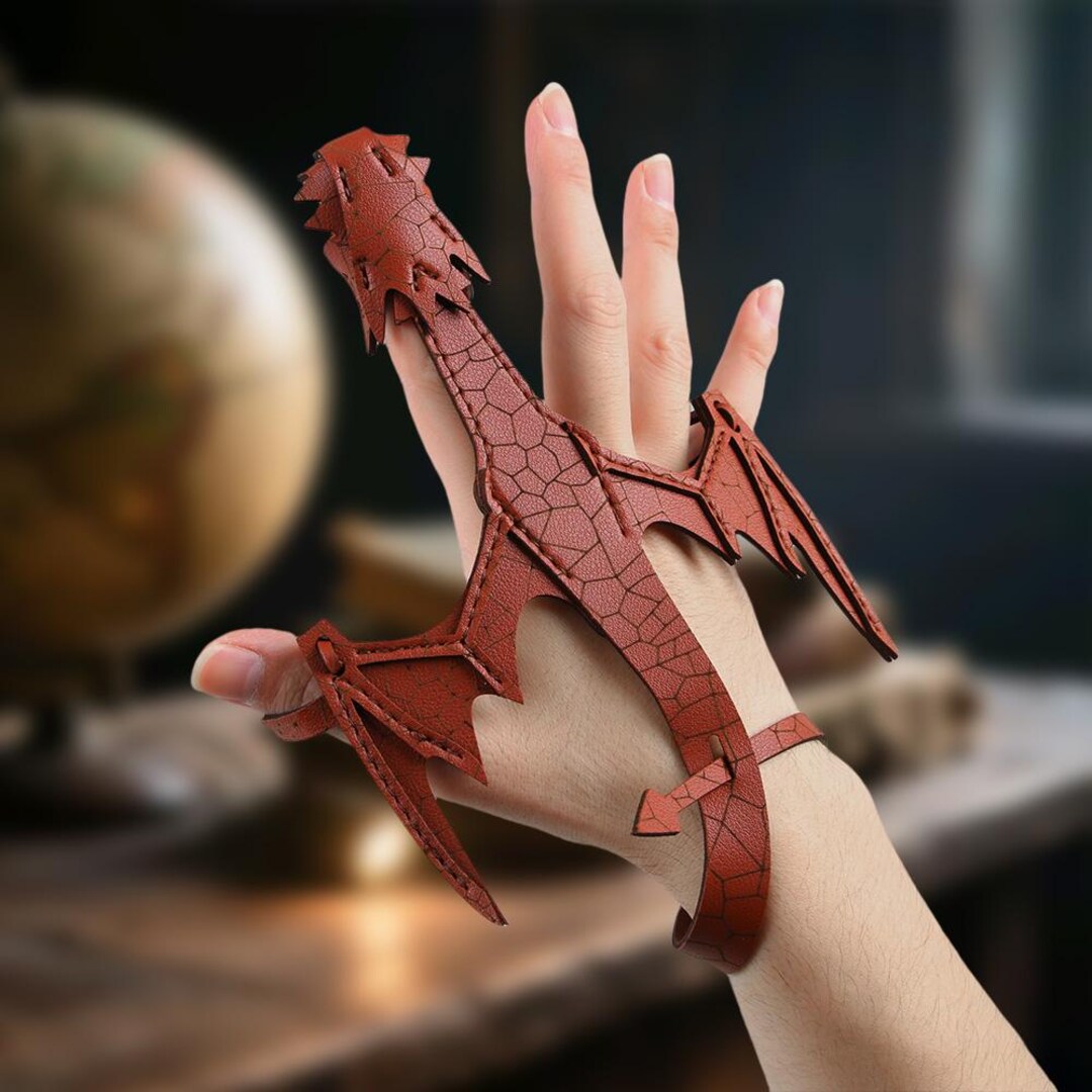 Leather Dragon Wrist, Custom Hand Dragon Bracelet, Adjustable Dragon ...