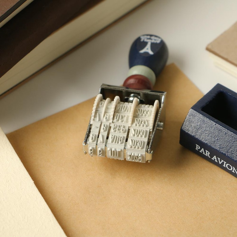 Vintage Adjustable Date Stamp, Retro Roller Date Stamp, Rotary Date ...