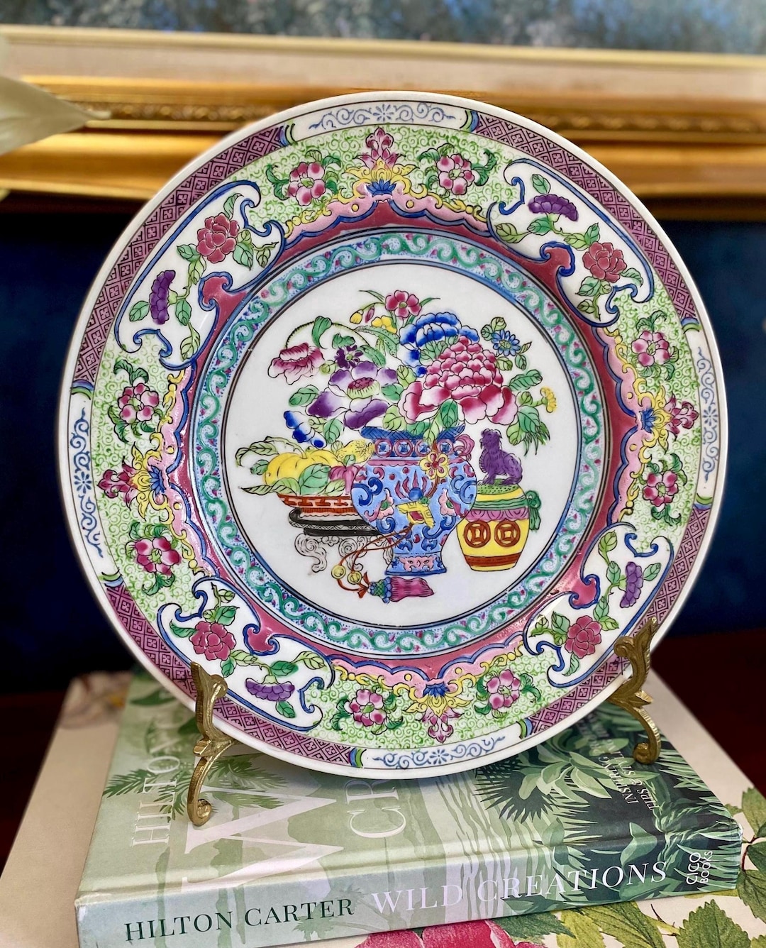 10.25” Rose Medallion-style Chinese Porcelain Plate Hand Painted in ...