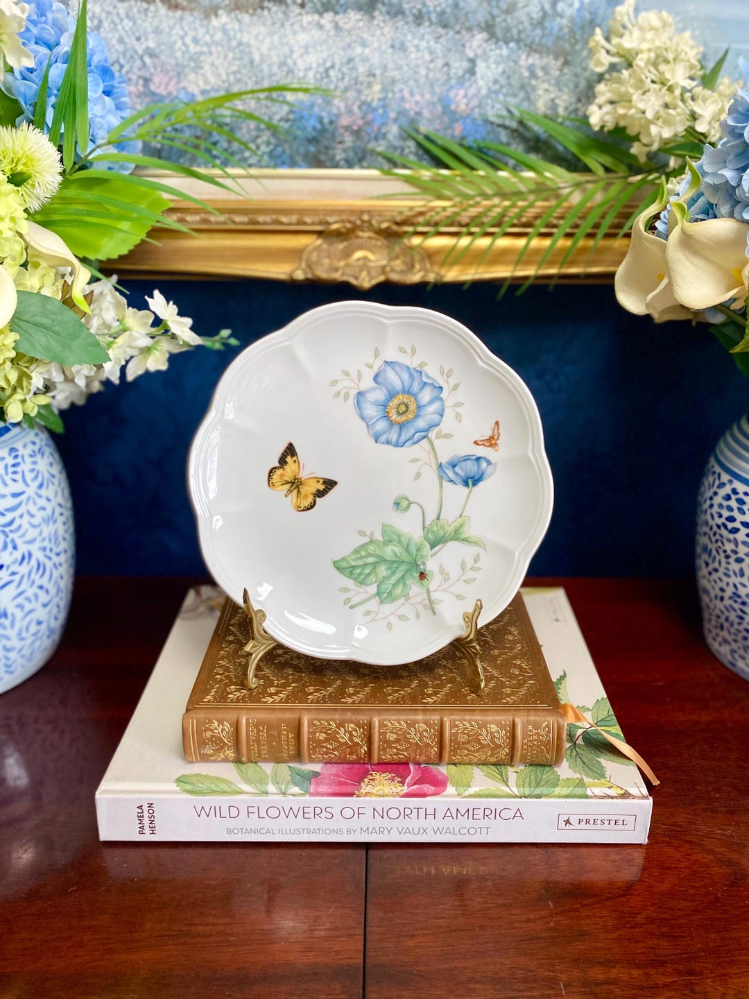 Vintage Lenox Butterfly Meadow Monarch Floral Plate, 1990s Cottagecore ...
