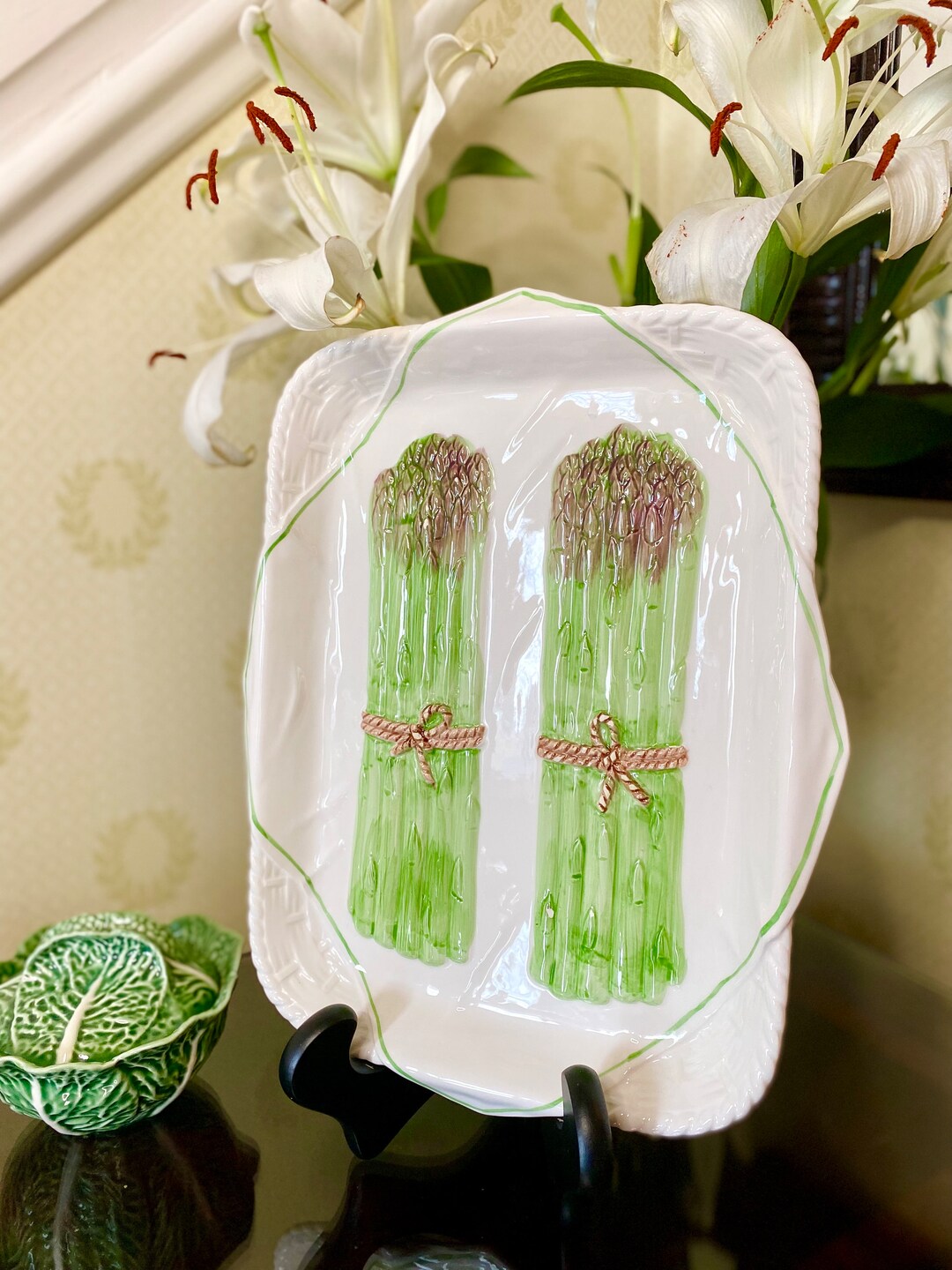 Vintage 1985 Japan Shafford Original Double Asparagus Basket Weave ...