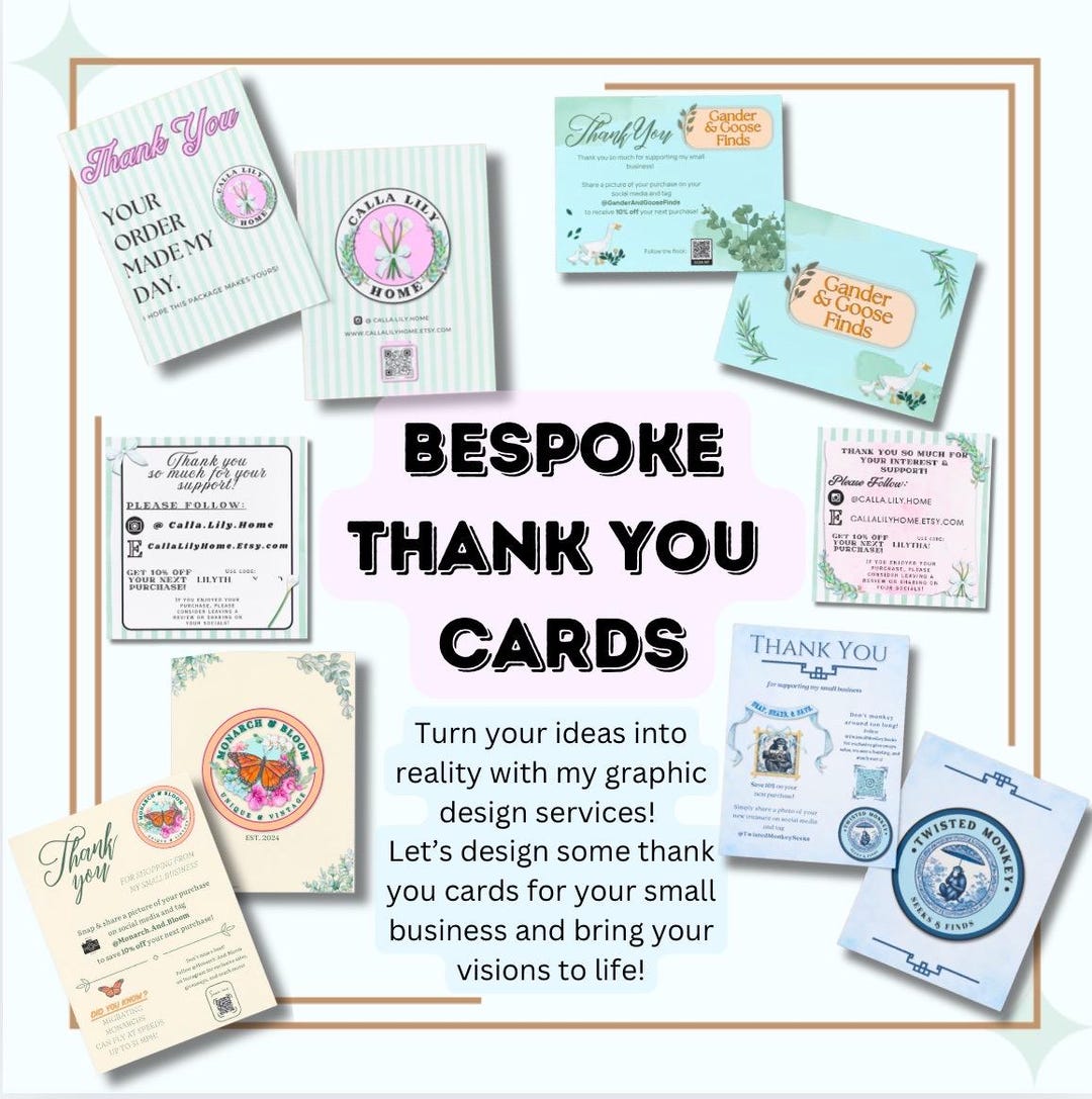 Custom Bespoke Thank You Cards for Small Businesses | Personalized ...