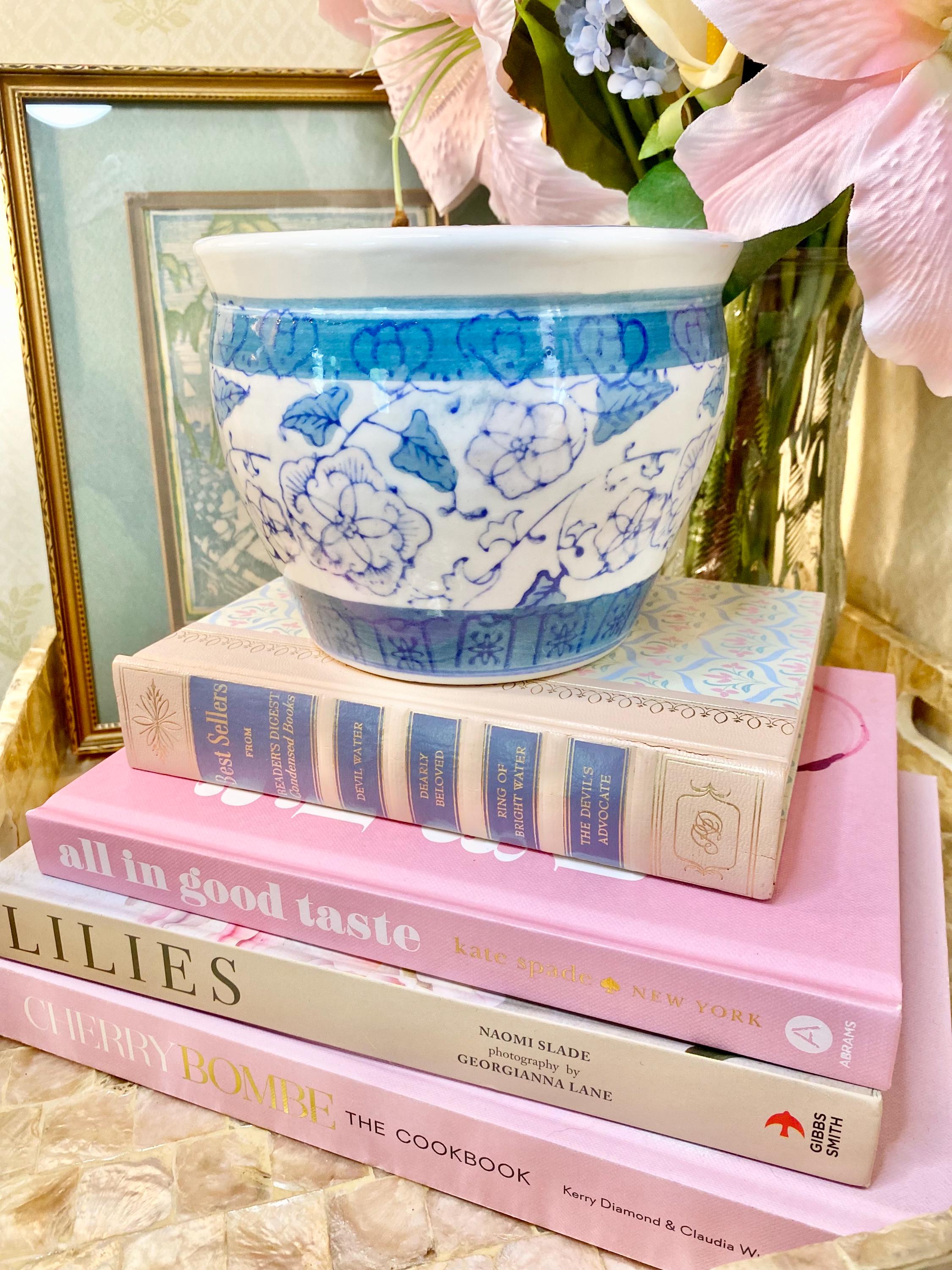 Pastel Fishbowl Vintage Porcelain Asian Chinoiserie Planter ...
