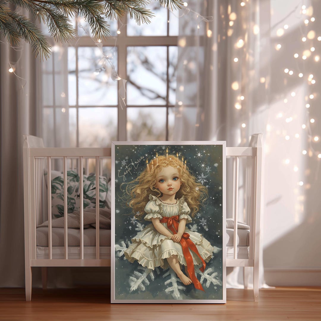 Christmas Poster Santa Lucia for Kids - Etsy