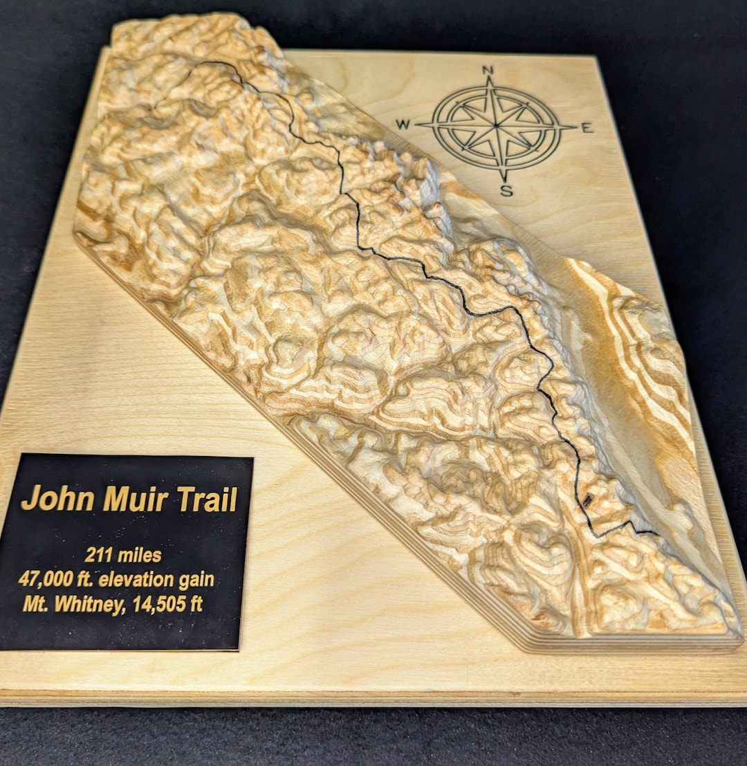 John Muir Trail 3D Wooden Map - Etsy