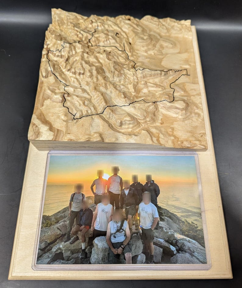 3D Wooden Hiking Trek Map -customized to Your Hike - Etsy