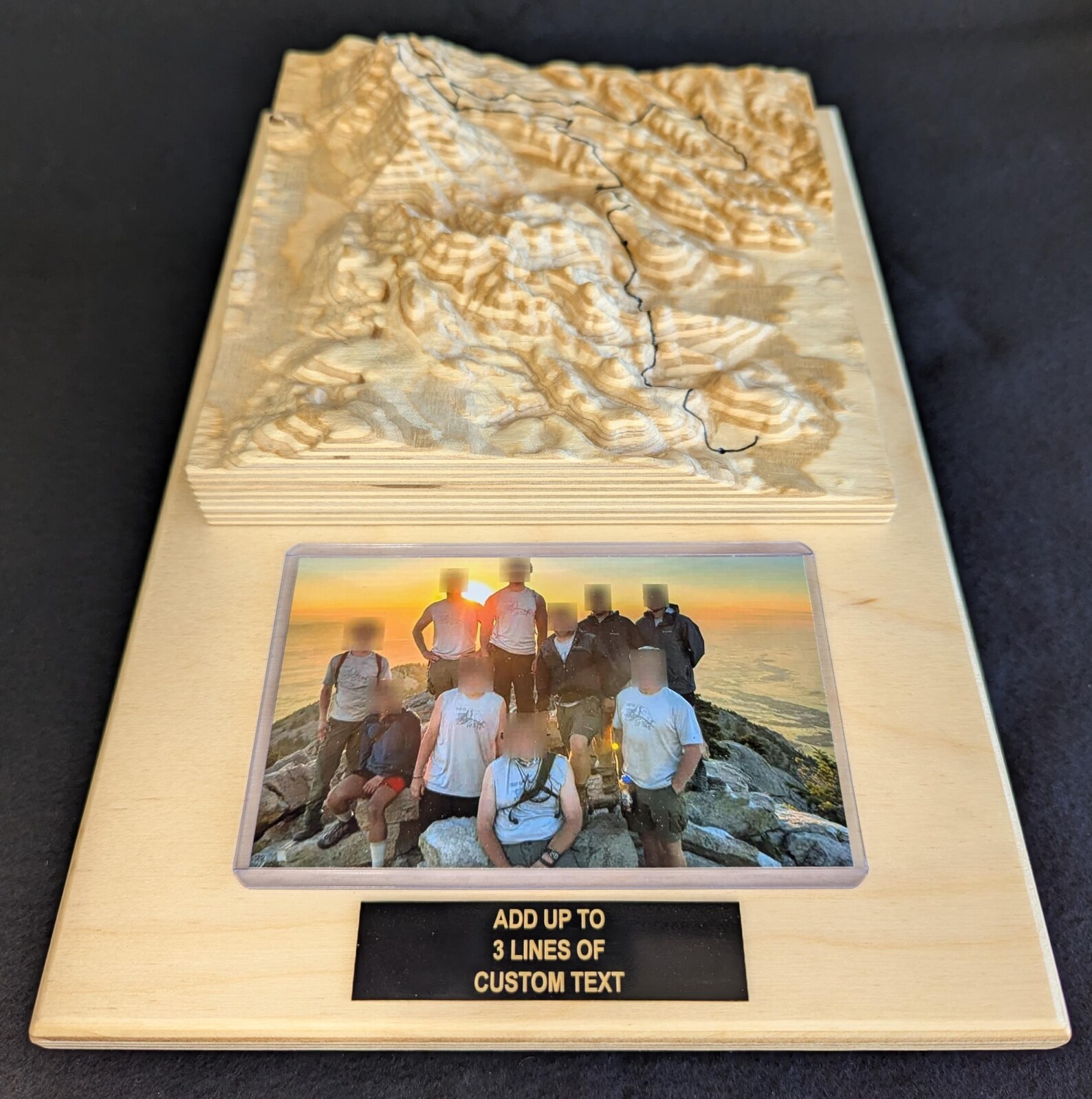 3D Wooden Hiking Trek Map -customized to Your Hike - Etsy