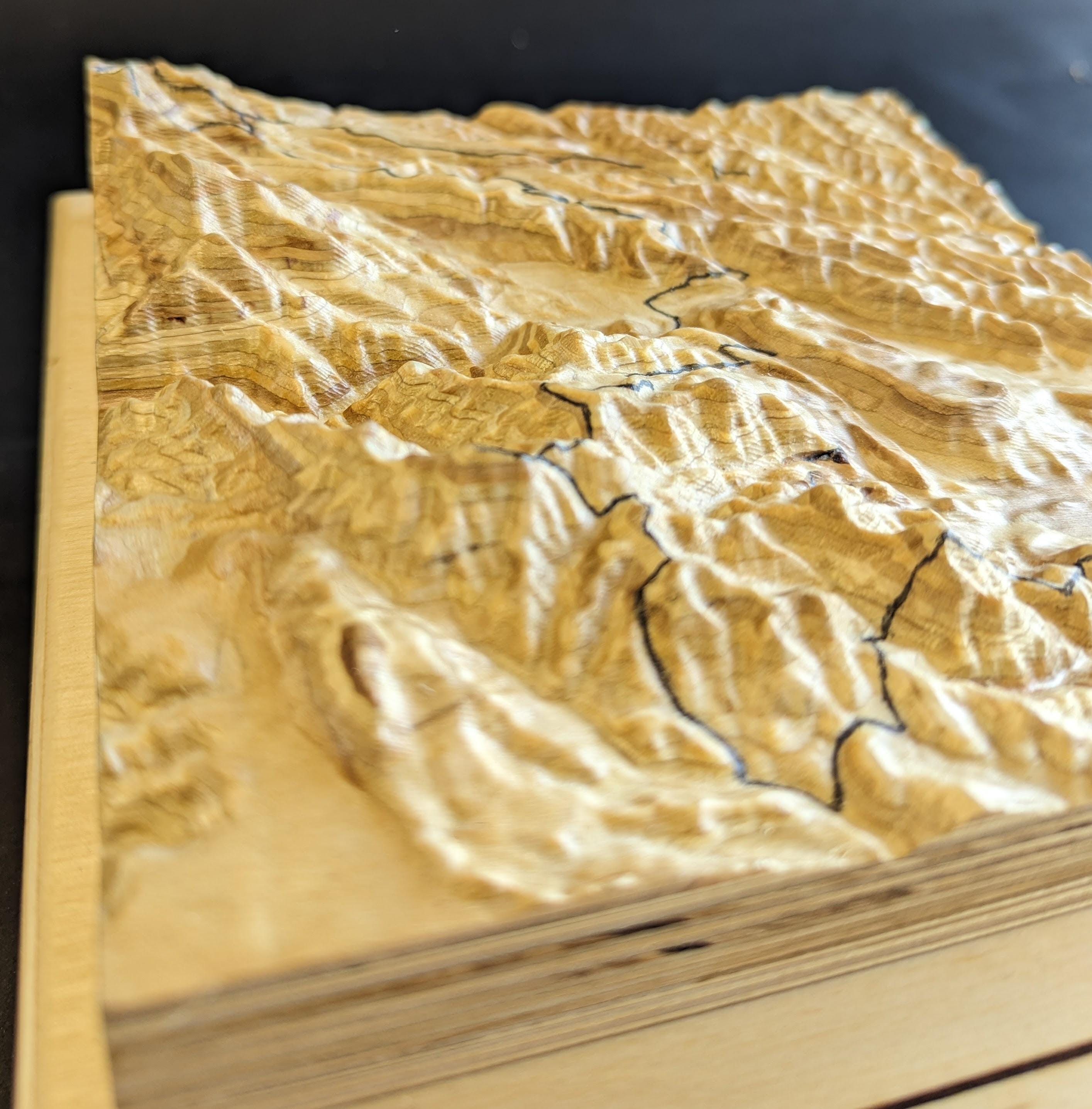 3D Wooden Hiking Trek Map -customized to Your Hike - Etsy