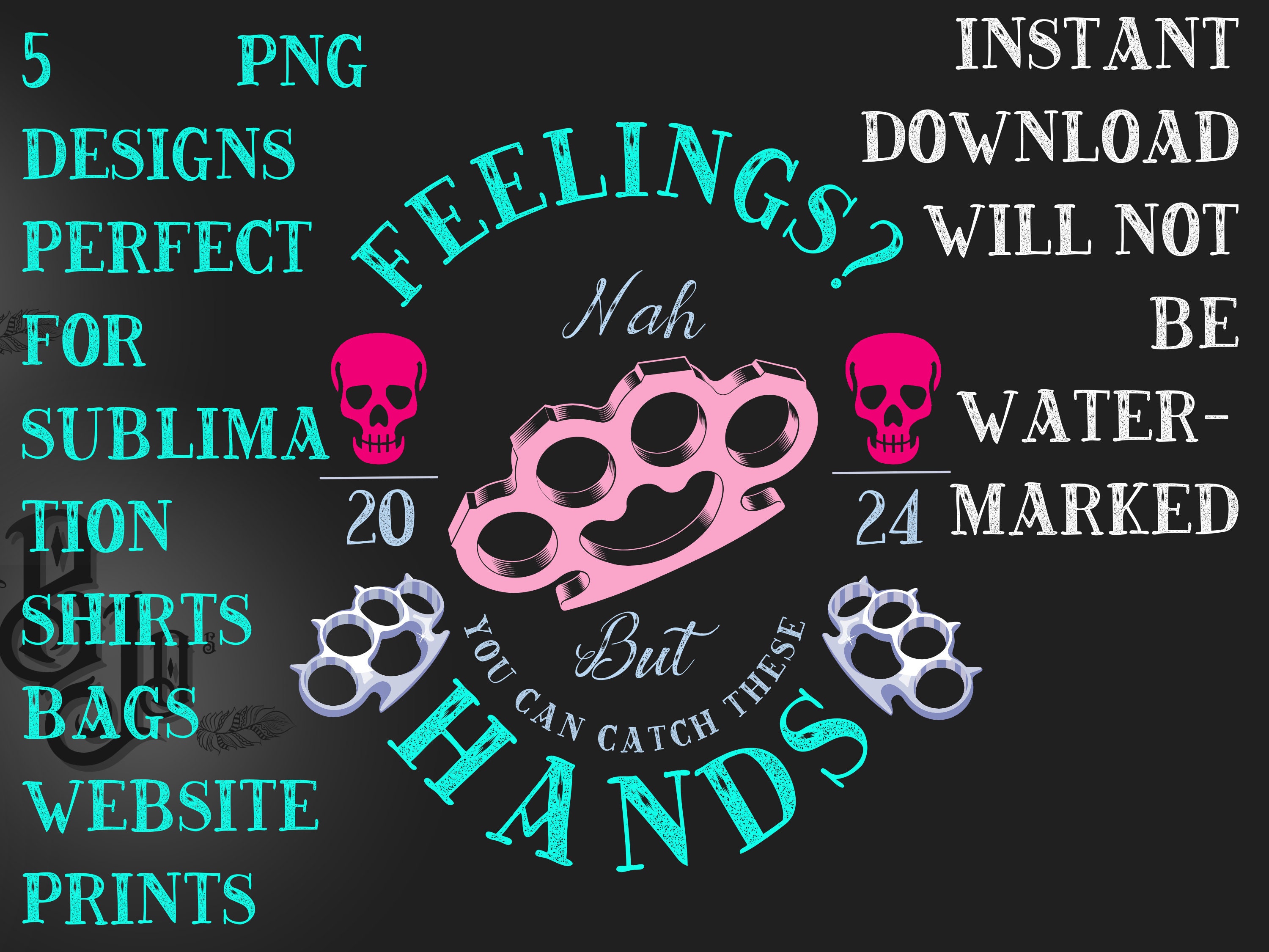 Brass Knuckles SVG PNG T-shirt Bad Bitch Sublimation Digital Files ...