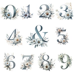 Watercolor Alphabet Clipart. Wedding ABC Numbers Png. Blue Alphabet ...