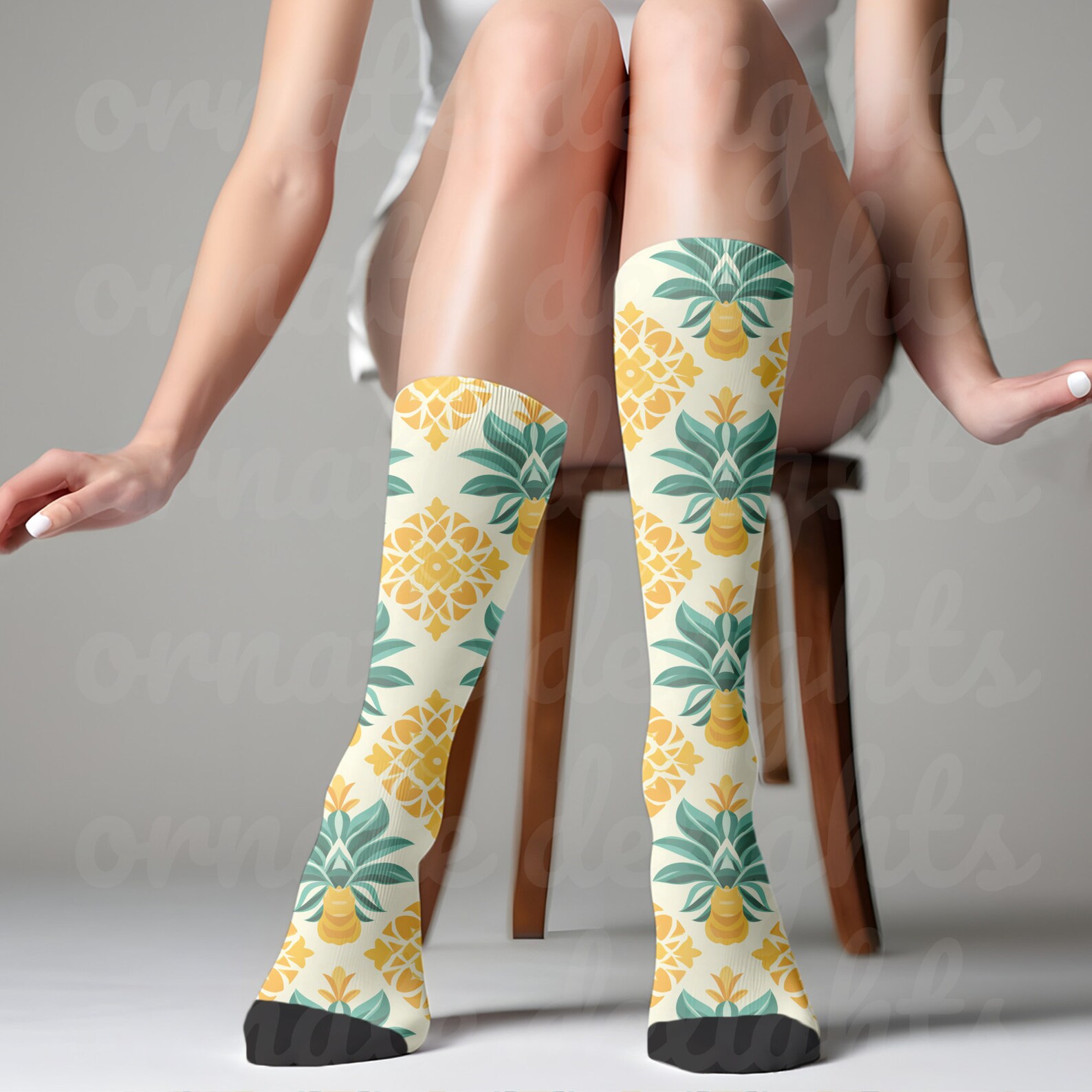 Cushioned Crew Sock Mockup, Sublimation All Over Print AOP Sock Mock, 3 ...