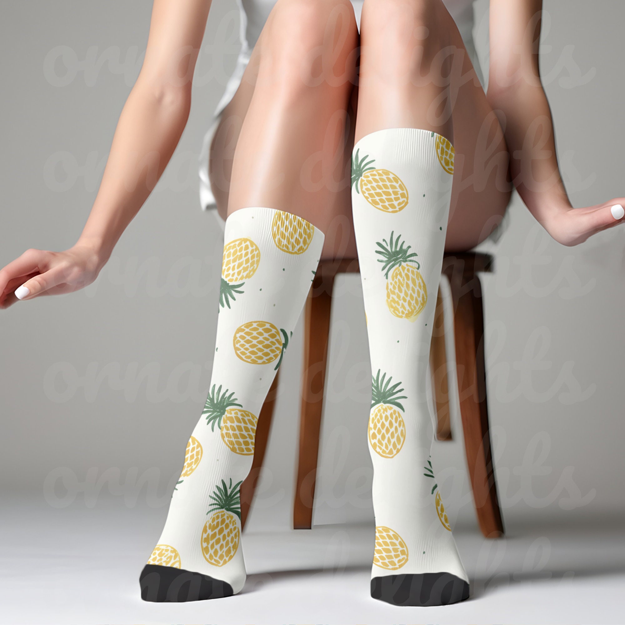 Cushioned Crew Sock Mockup, Sublimation All Over Print AOP Sock Mock, 3 ...