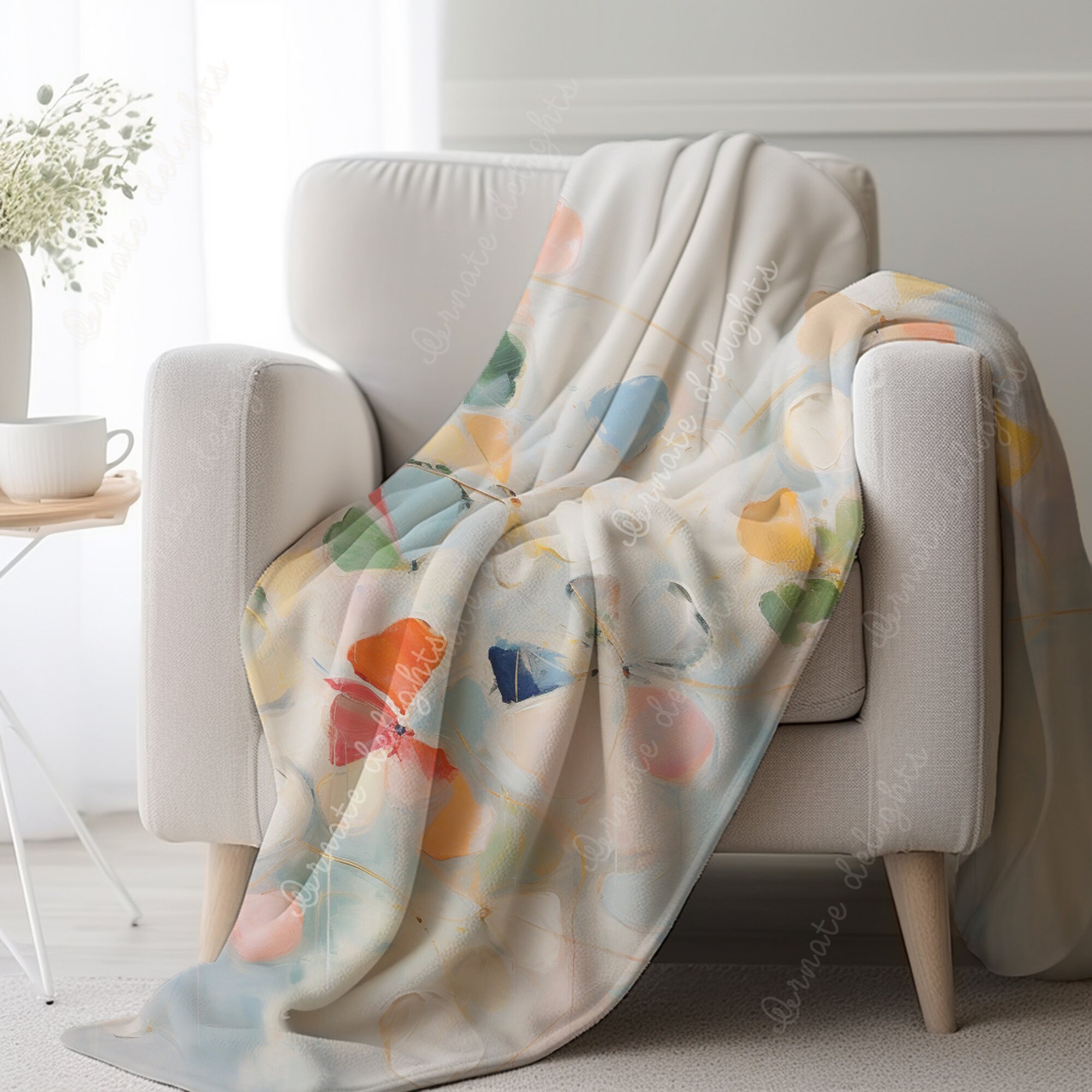 6-in1 Blanket Mockup Bundle, Photoshop PSD Smart Object, Draped Minky ...