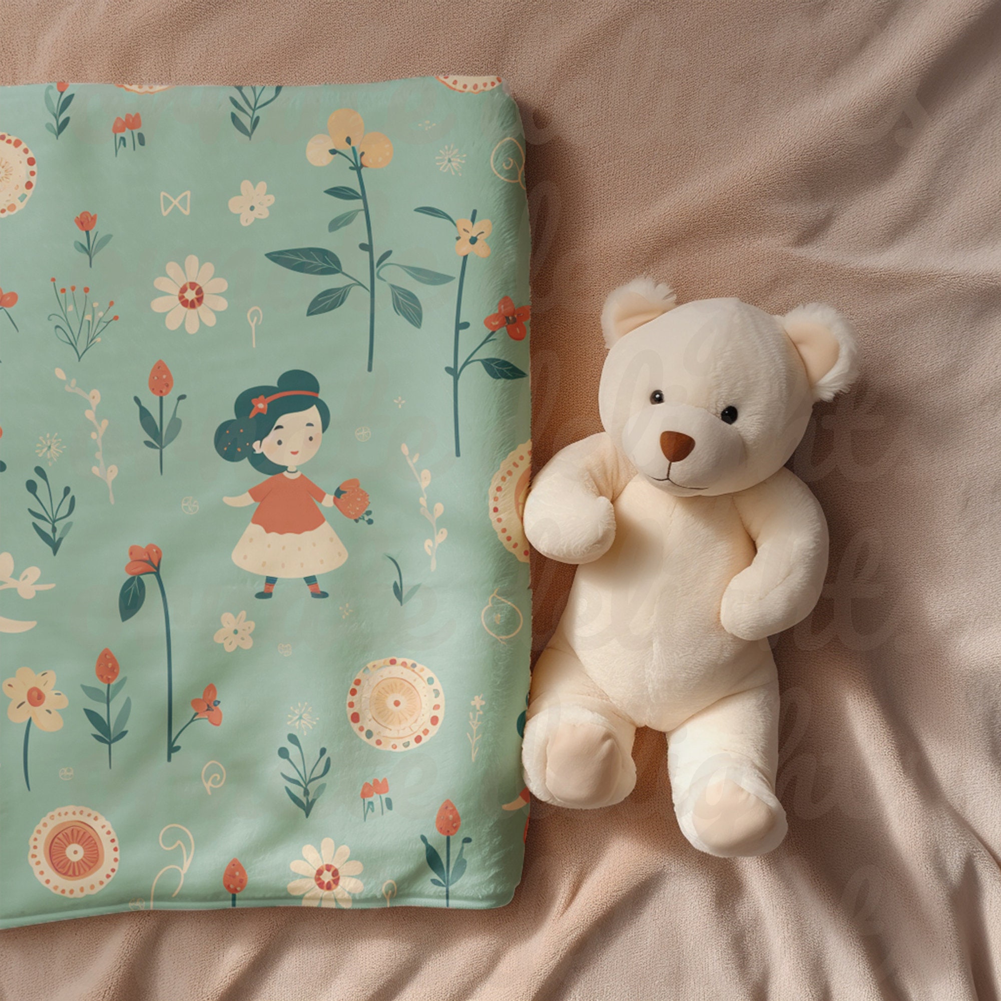 Baby Blanket Mockup Bundle, PSD Photoshop Smart Object, Canva Drag ...