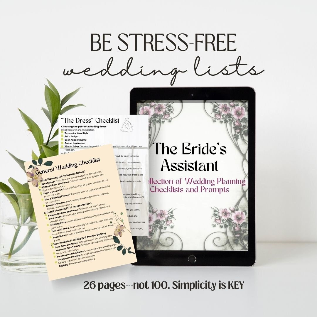Wedding Checklist for Bride Checklist Wedding Printable Wedding Planner ...