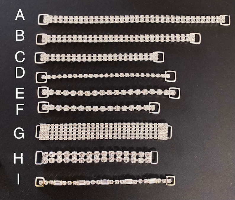 Silver Rhinestone Bikini Strap & Hip Connectors. Various Lengths and ...