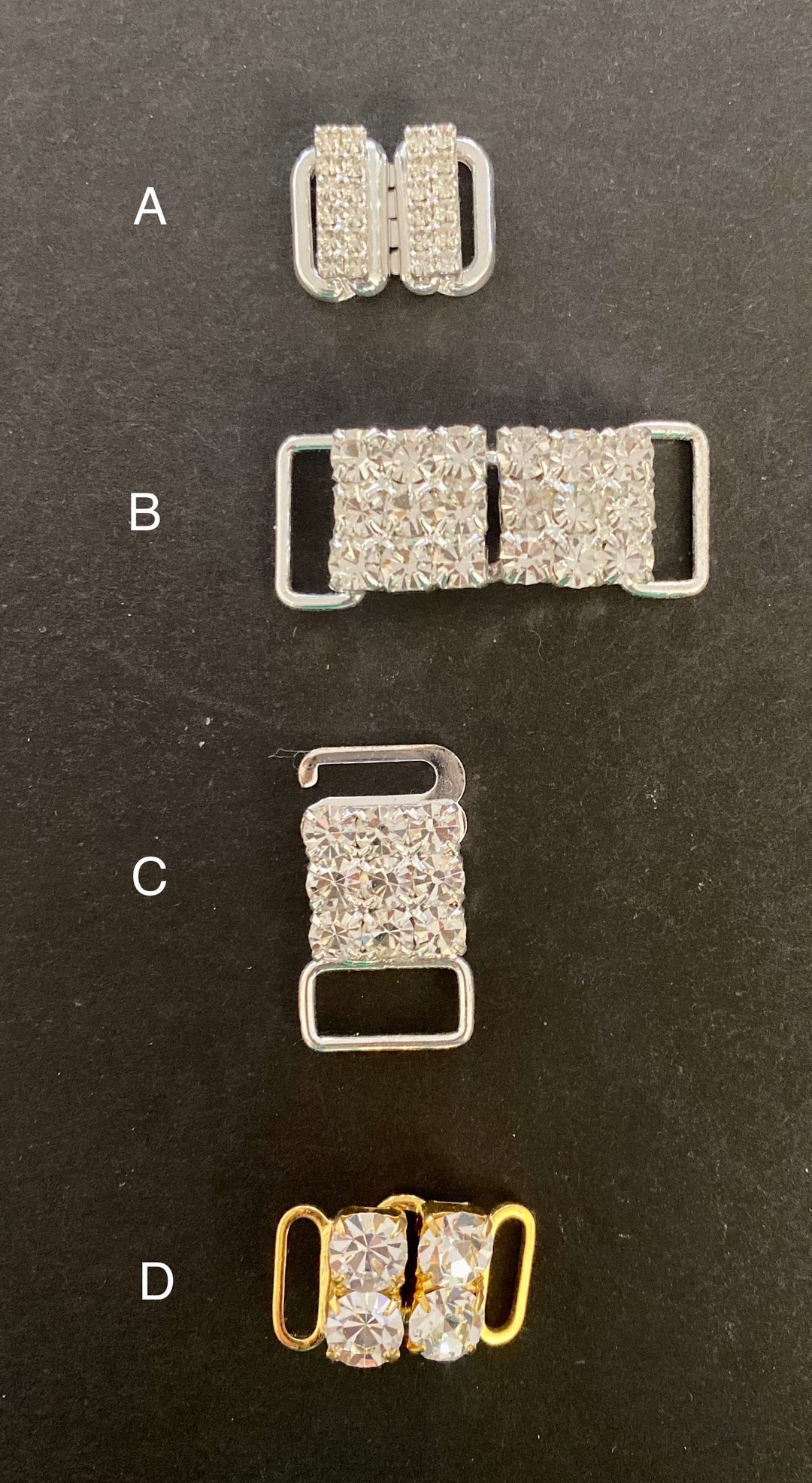 Silver Rhinestone Connectors. Silver, Gold. NPC, IFBB Figure Strap Clip ...