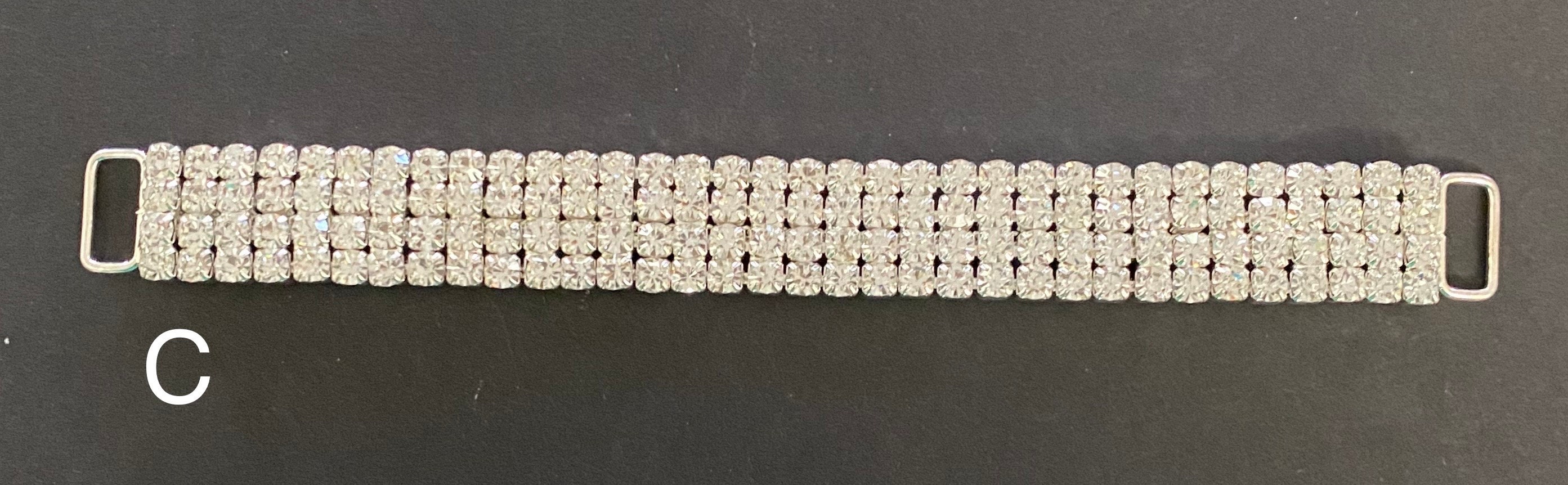 Silver Rhinestone Bikini Back, Strap & Hip Connectors. Various Lengths ...