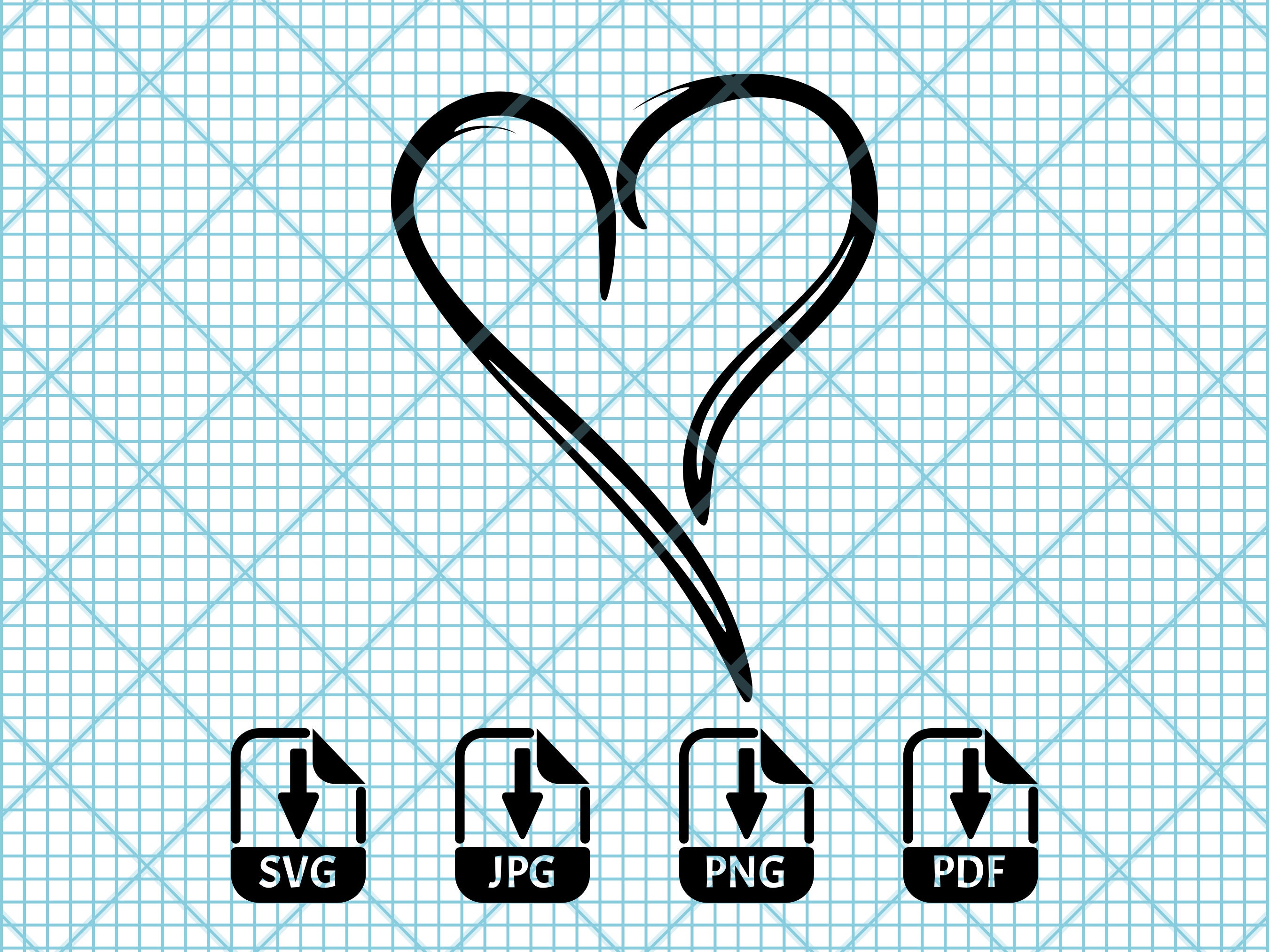 Heart Svg, Hand Drawn Heart Svg Png Jpg Pdf, Cute Heart Digital ...