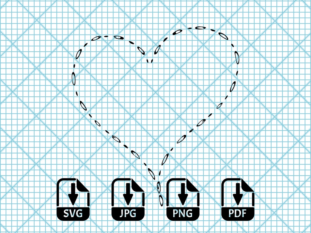 Dotted Heart SVG, Hand Drawn Heart Svg Png Jpg Pdf, Cute Heart Vector ...
