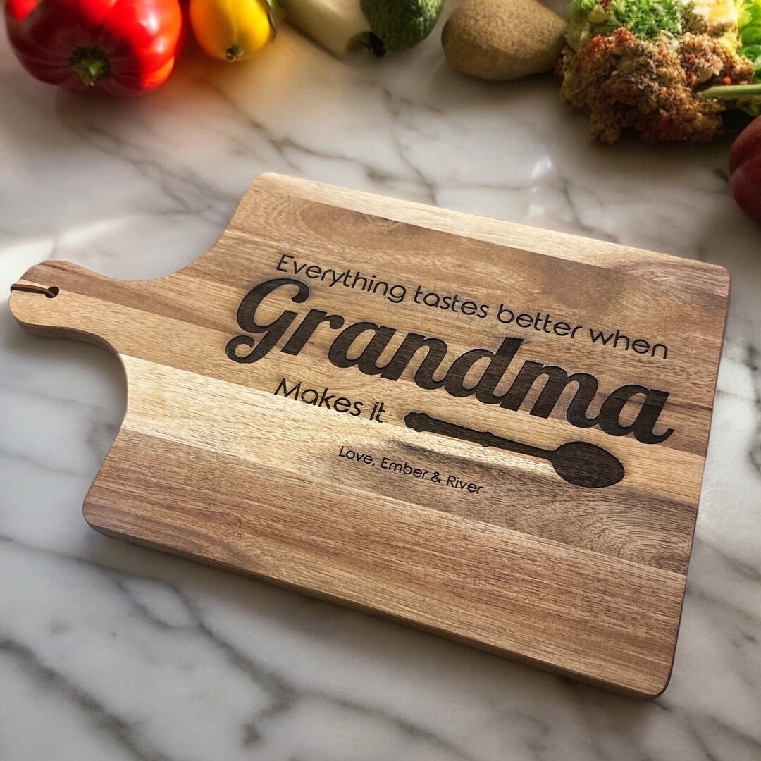 Custom Grandma Gift, Grandmother Gift, Personalized Wooden Cutting ...