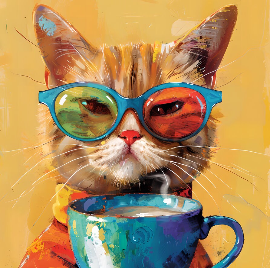Boss Cat Poster Trendy Wall Art Maximalist Design Kitchen Decor Gift ...