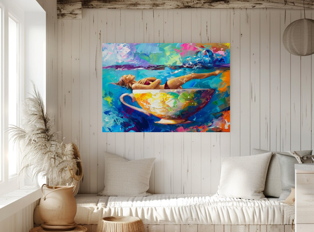 Acrylic Wall Art Swimming in Coffee Surreal Design Kitchen Decor Gift ...
