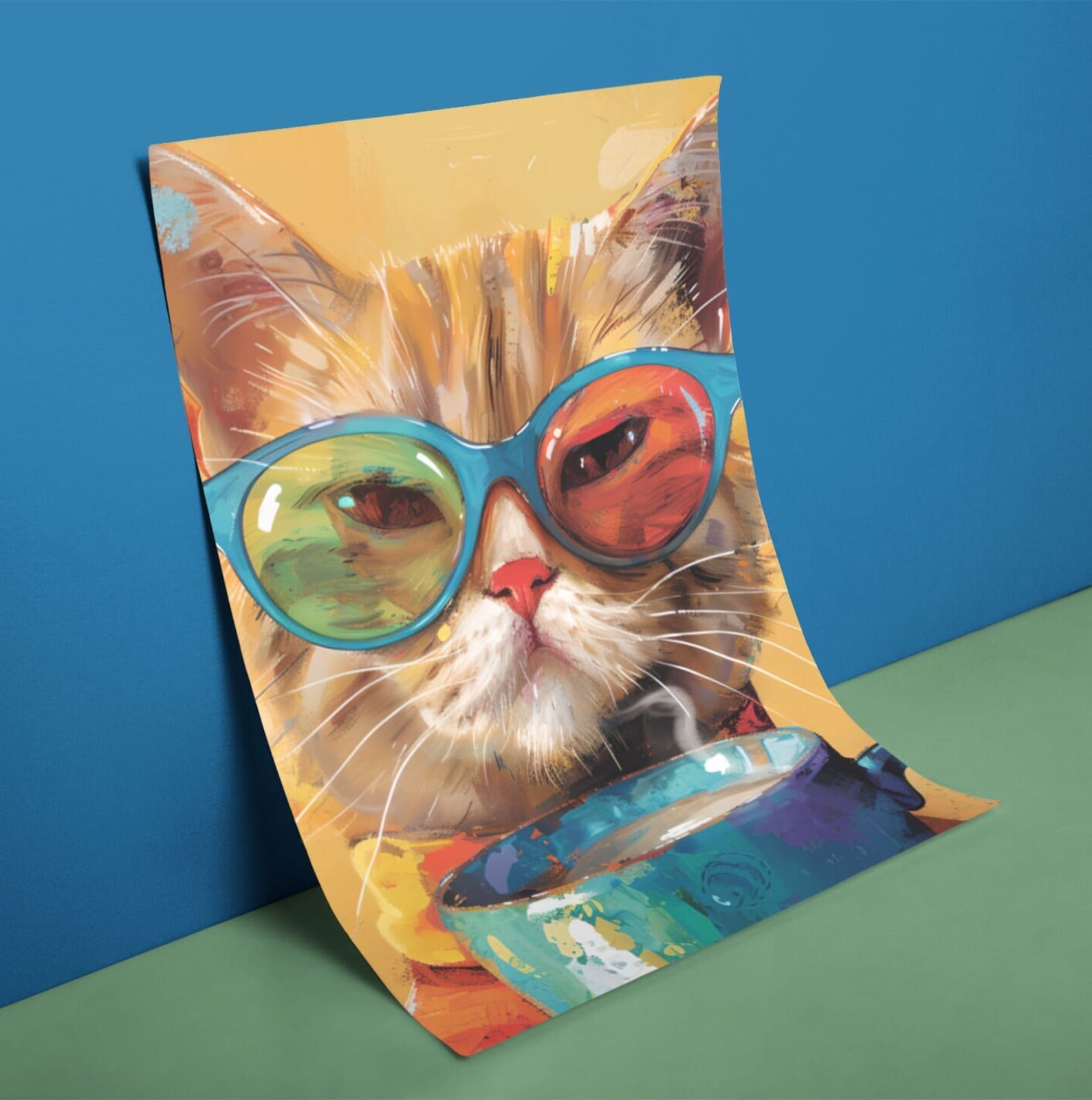 Boss Cat Poster Trendy Wall Art Maximalist Design Kitchen Decor Gift ...