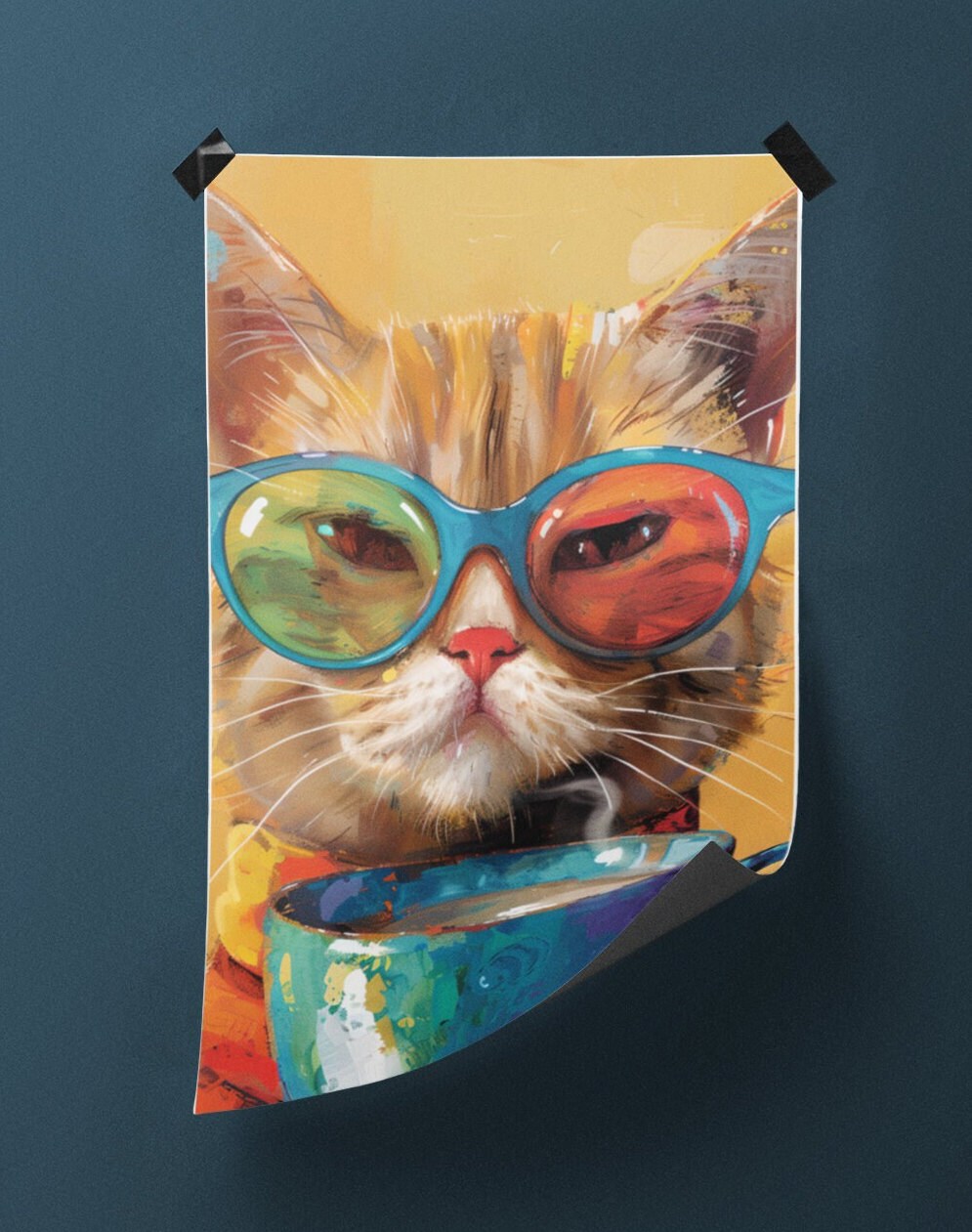 Boss Cat Poster Trendy Wall Art Maximalist Design Kitchen Decor Gift ...