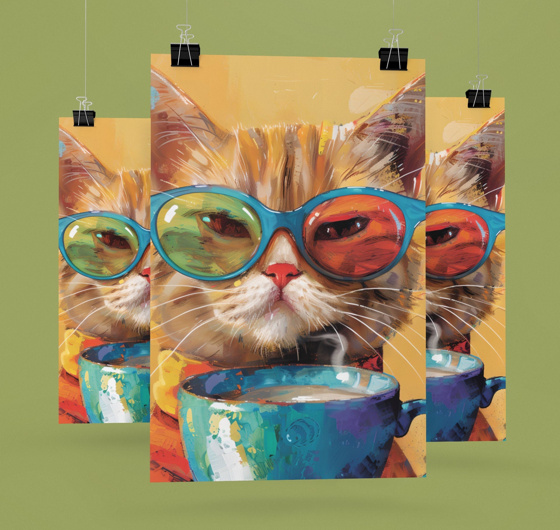 Boss Cat Poster Trendy Wall Art Maximalist Design Kitchen Decor Gift ...