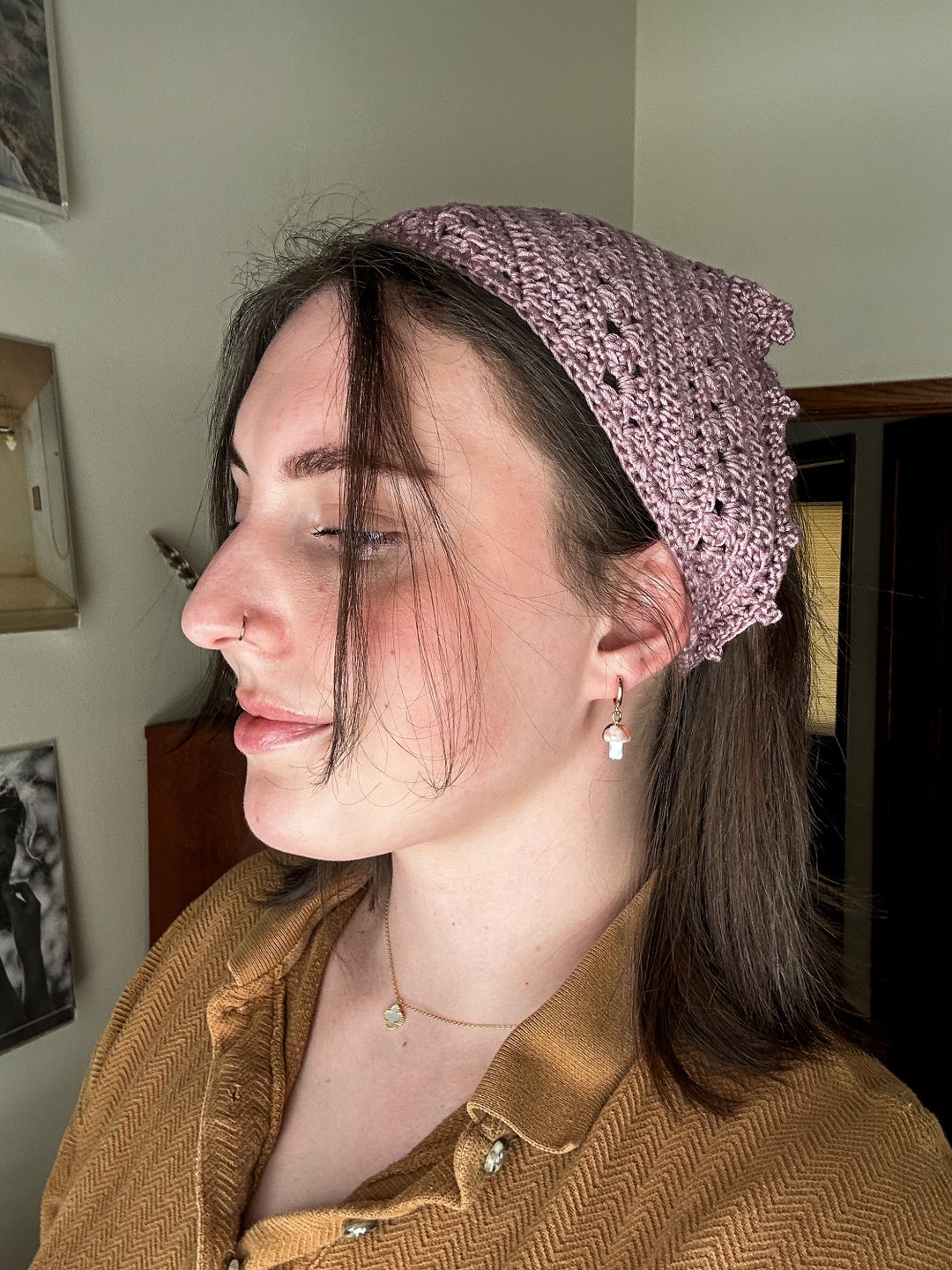 Willow Bandana, Crochet Bandana, Crochet Headband, Crochet Headscarf - Etsy