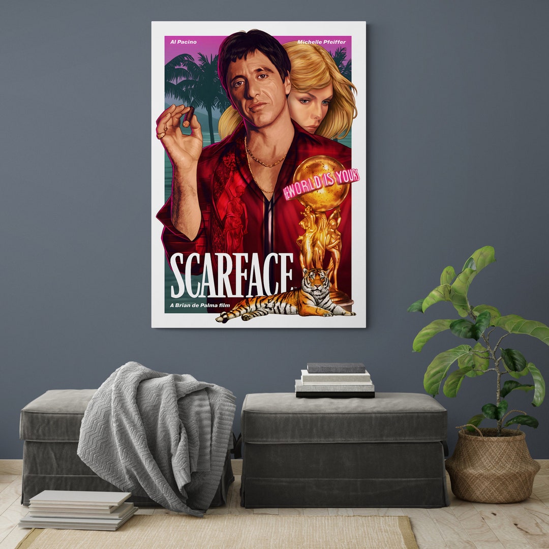 Scarface Poster Tony Montana Wall Art Canvas Al Pacino Poster Gangster ...