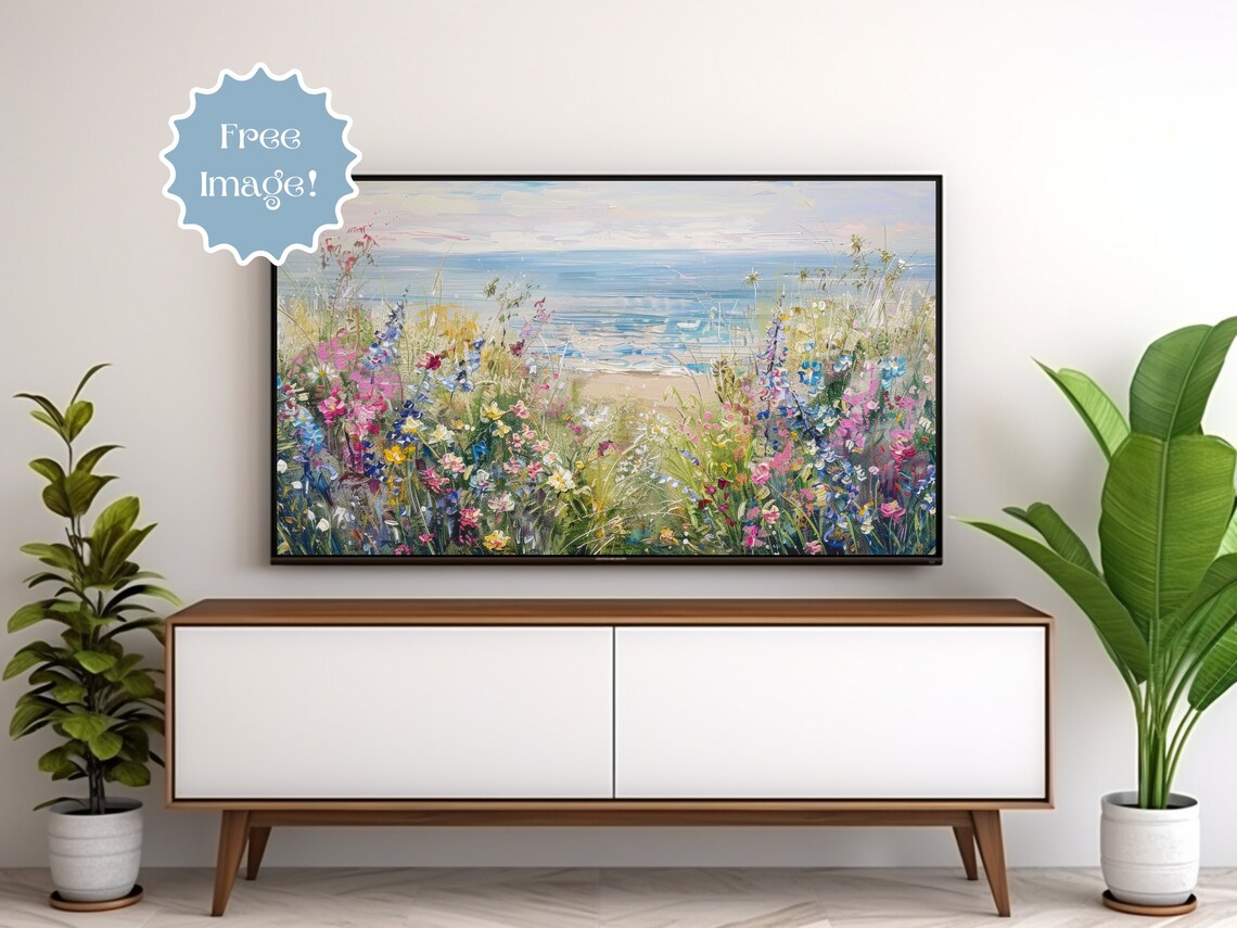 Digital TV Frame Art With Bonus Abstract Spring Flowers, 1 High Quality ...