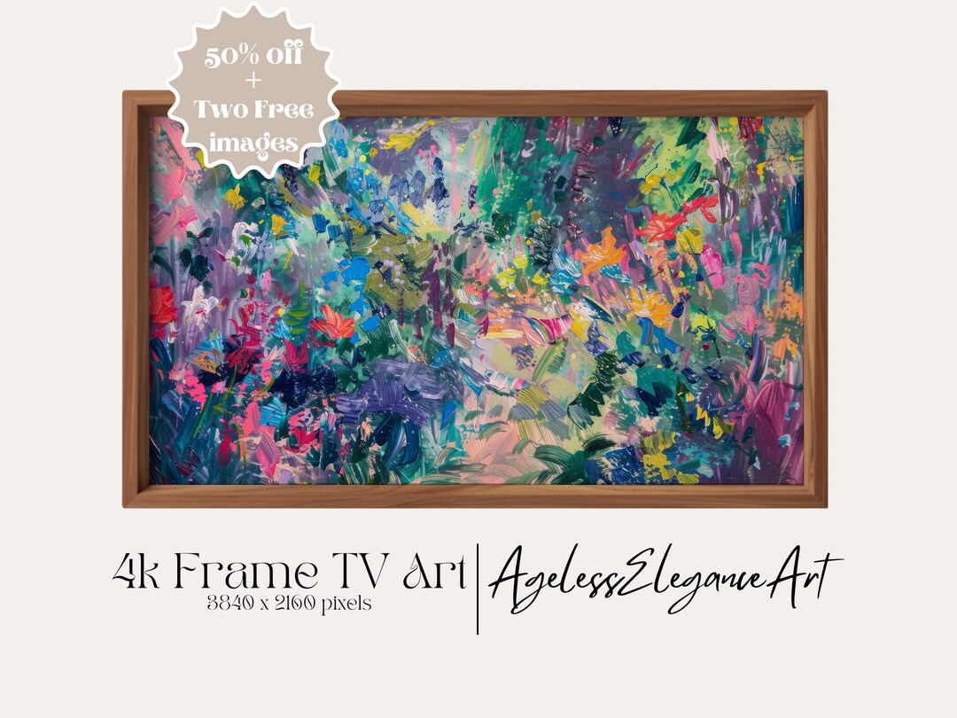 Digital TV Frame Art With Bonus - Abstract Spring Flowers, 1 High ...
