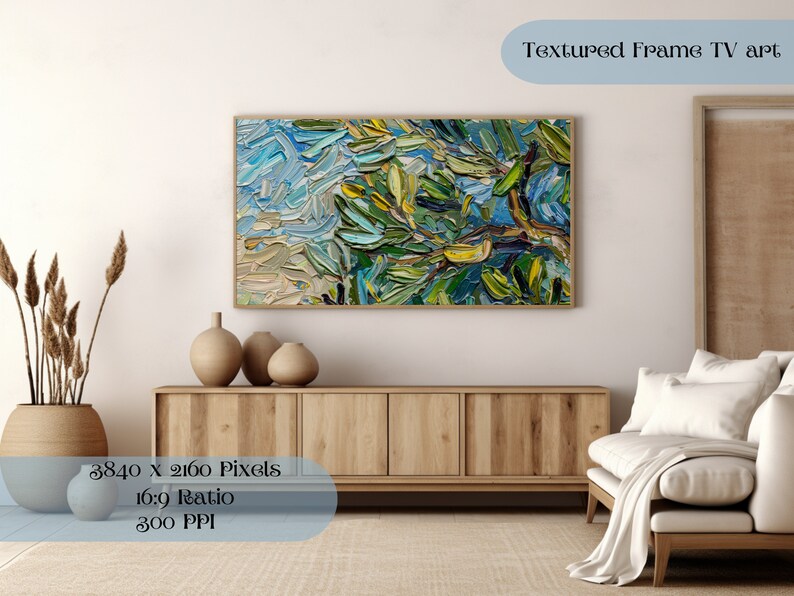 Abstract Nature Samsung Frame TV Art Abstract Olive Tree, Digital ...
