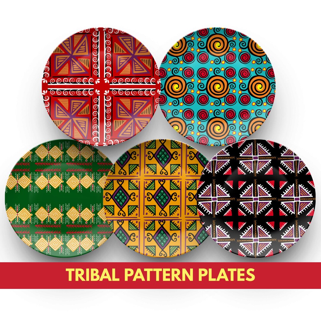 Colorful Ethnic Dinner Plates – Tribal Pattern Tableware, Boho ...