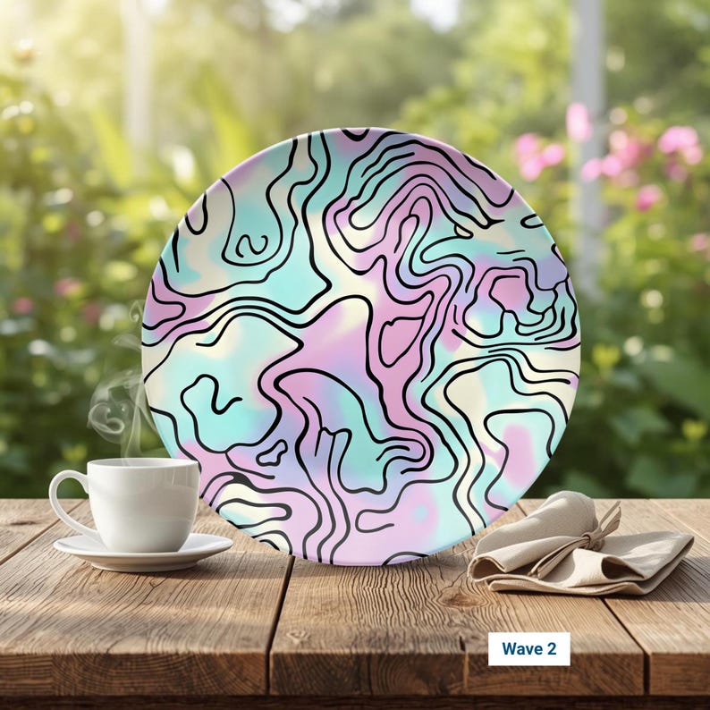 Pastel Wave Plates for Modern Homes & Decor Lovers (made in the US) - Etsy