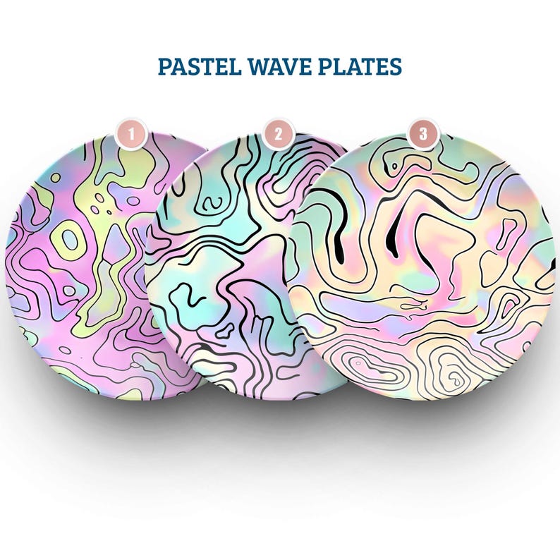 Pastel Wave Plates for Modern Homes & Decor Lovers (made in the US) - Etsy