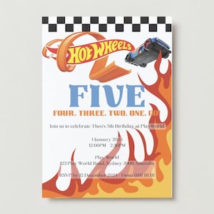 Race Car Hot Wheels Themed Birthday Party Invitation - Etsy