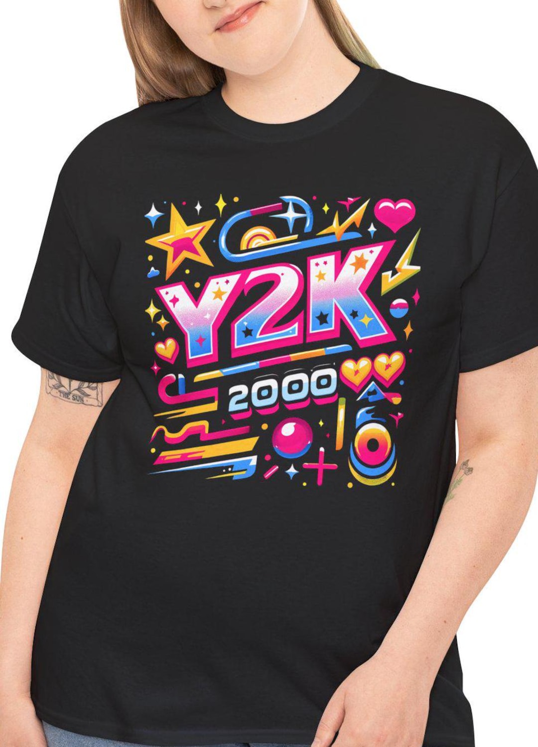 Retro Early 2000s Neon Aesthetic Graphic T-shirt for Bold Millennium ...