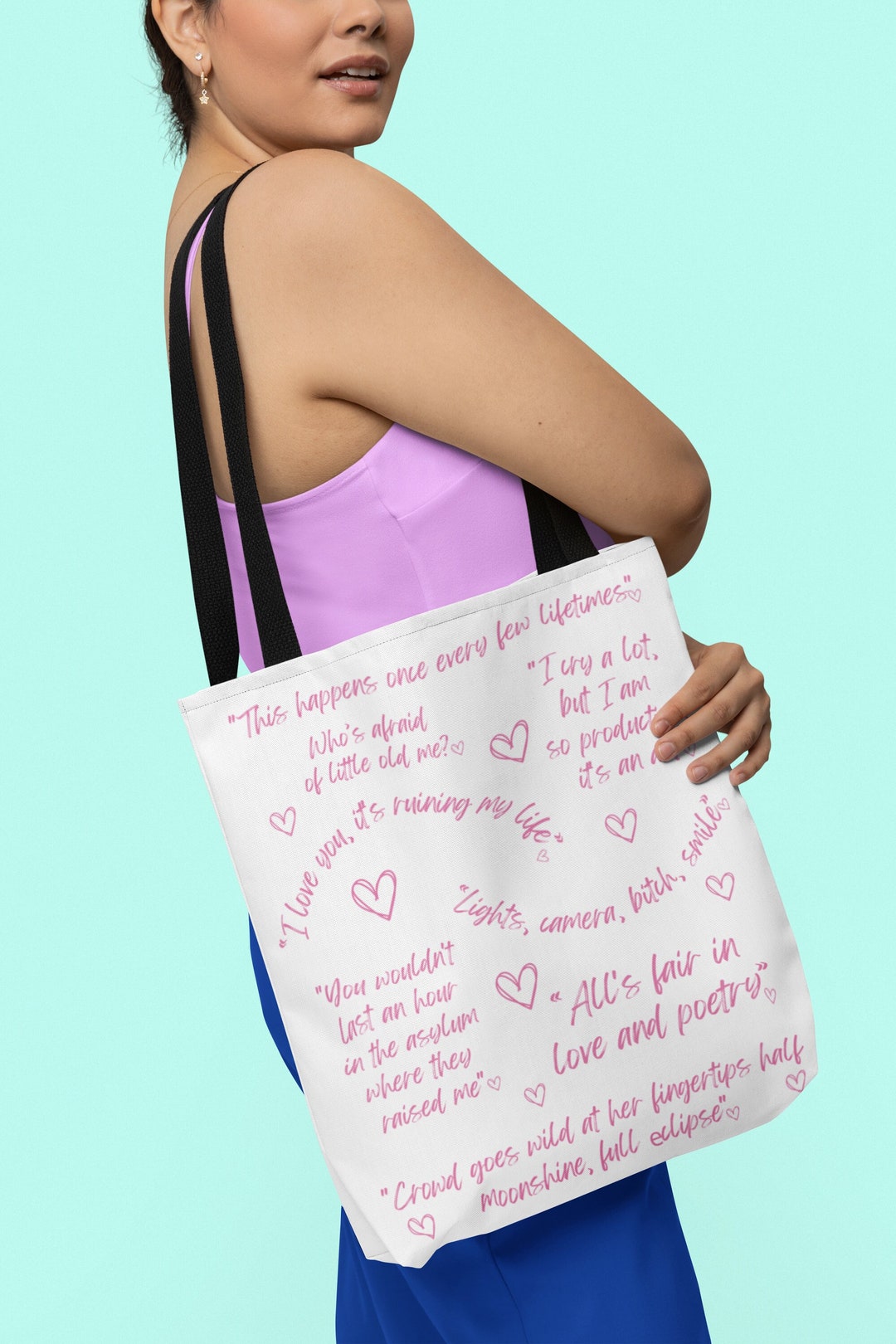 Taylor Swift TTPD Quotes Tote Bag for Swiftie Teen Fun Bag Present for ...