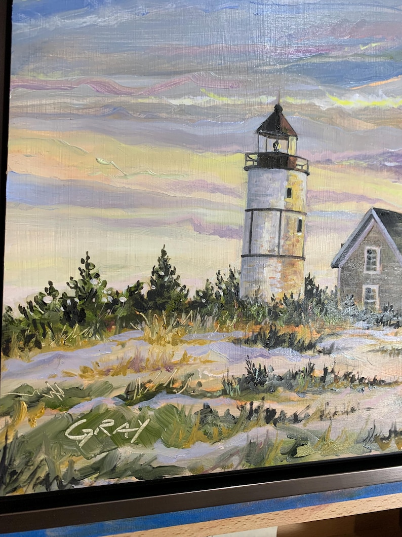 Original Oil Painting of Sandy Neck Lighthouse - Cape Cod Barnstable MA ...
