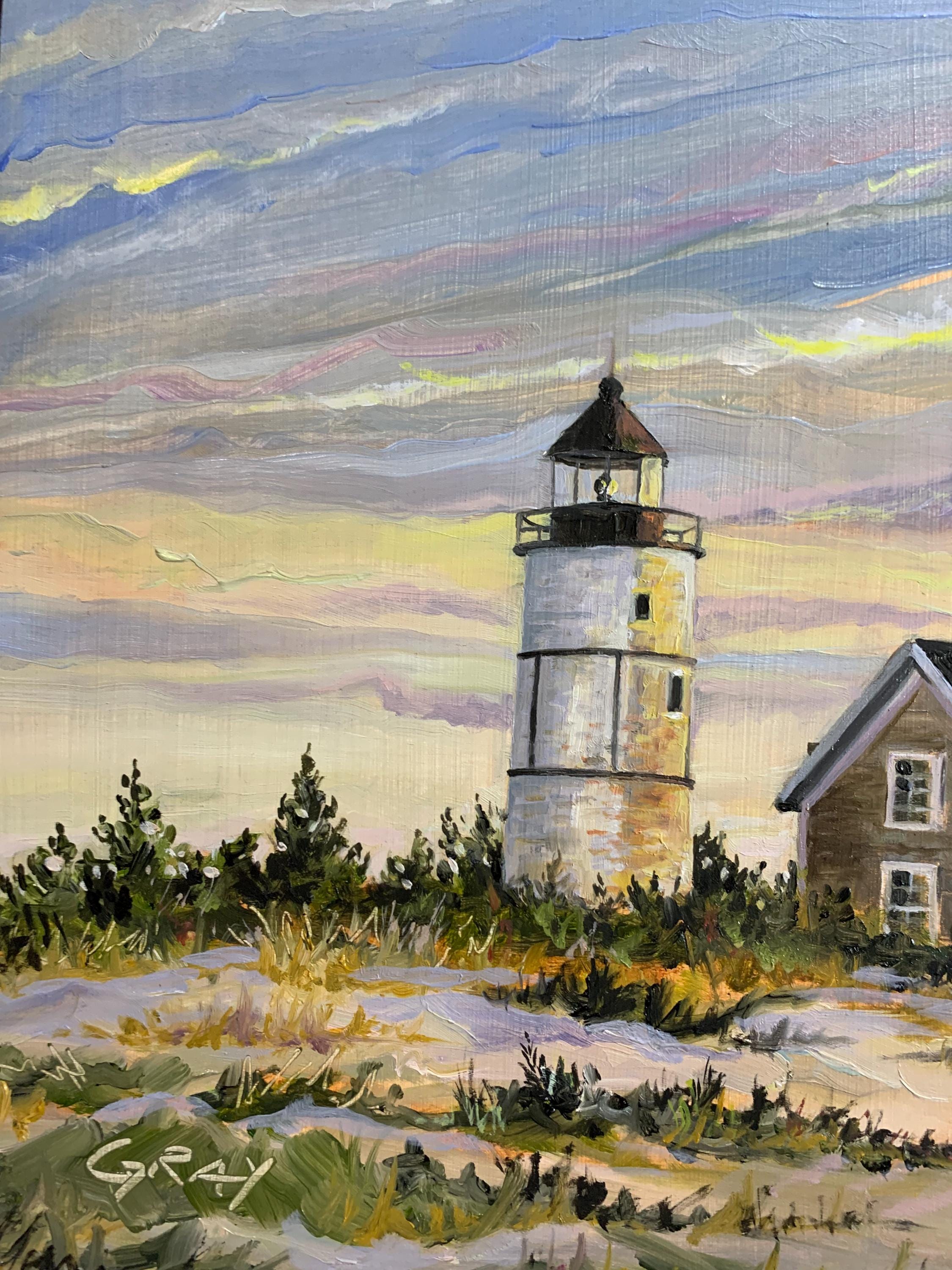 Original Oil Painting of Sandy Neck Lighthouse - Cape Cod Barnstable MA ...