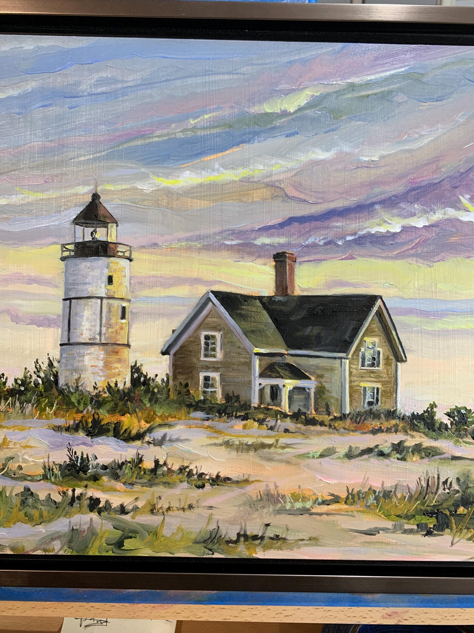 Original Oil Painting of Sandy Neck Lighthouse - Cape Cod Barnstable MA ...