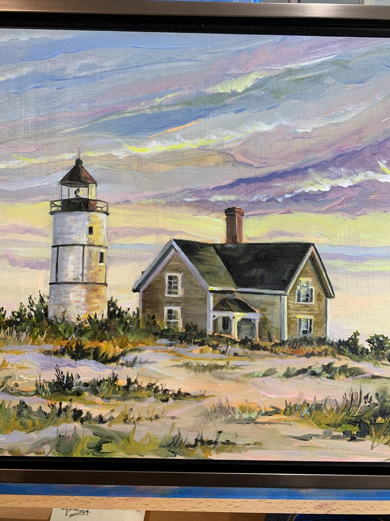 Original Oil Painting of Sandy Neck Lighthouse - Cape Cod Barnstable MA ...