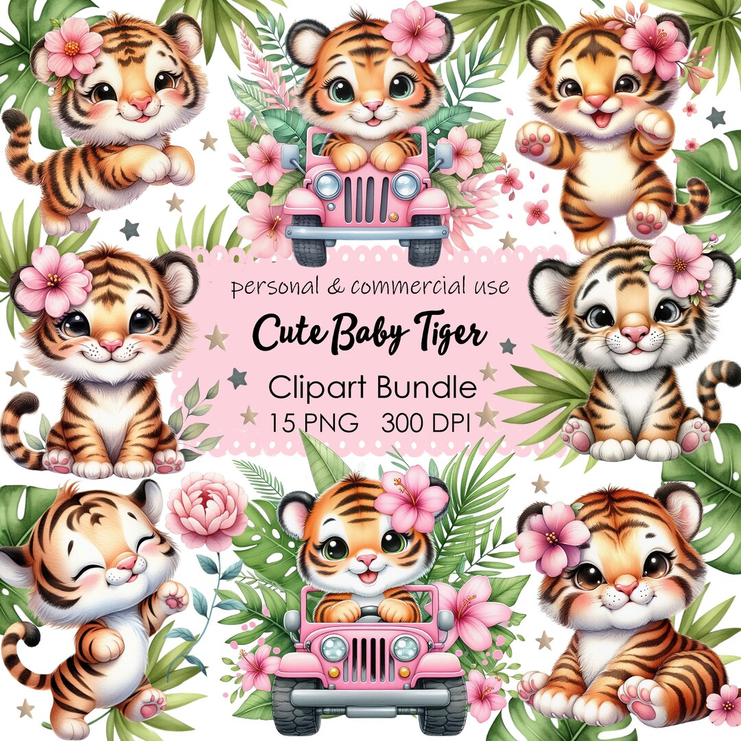 Adorable Tiger Clipart Bundle - Instant Digital Download for Nursery ...