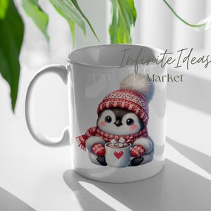 Winter Animals With Hot Chocolate Clipart: Watercolor PNG Bundle ...