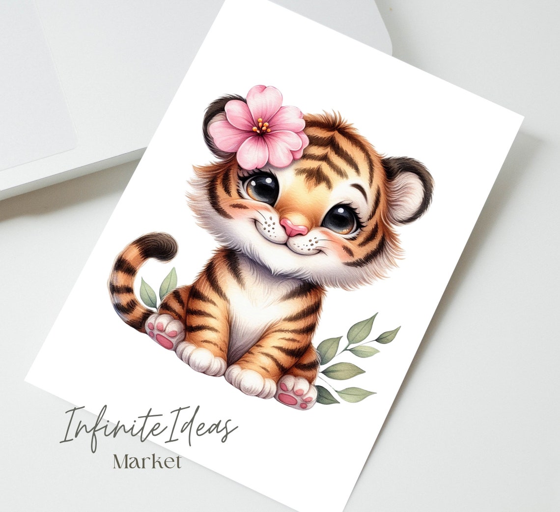 Adorable Tiger Clipart Bundle Instant Digital Download for Nursery and ...