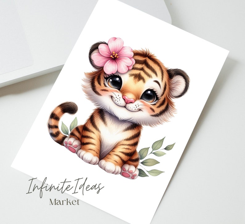 Adorable Tiger Clipart Bundle Instant Digital Download for Nursery and ...