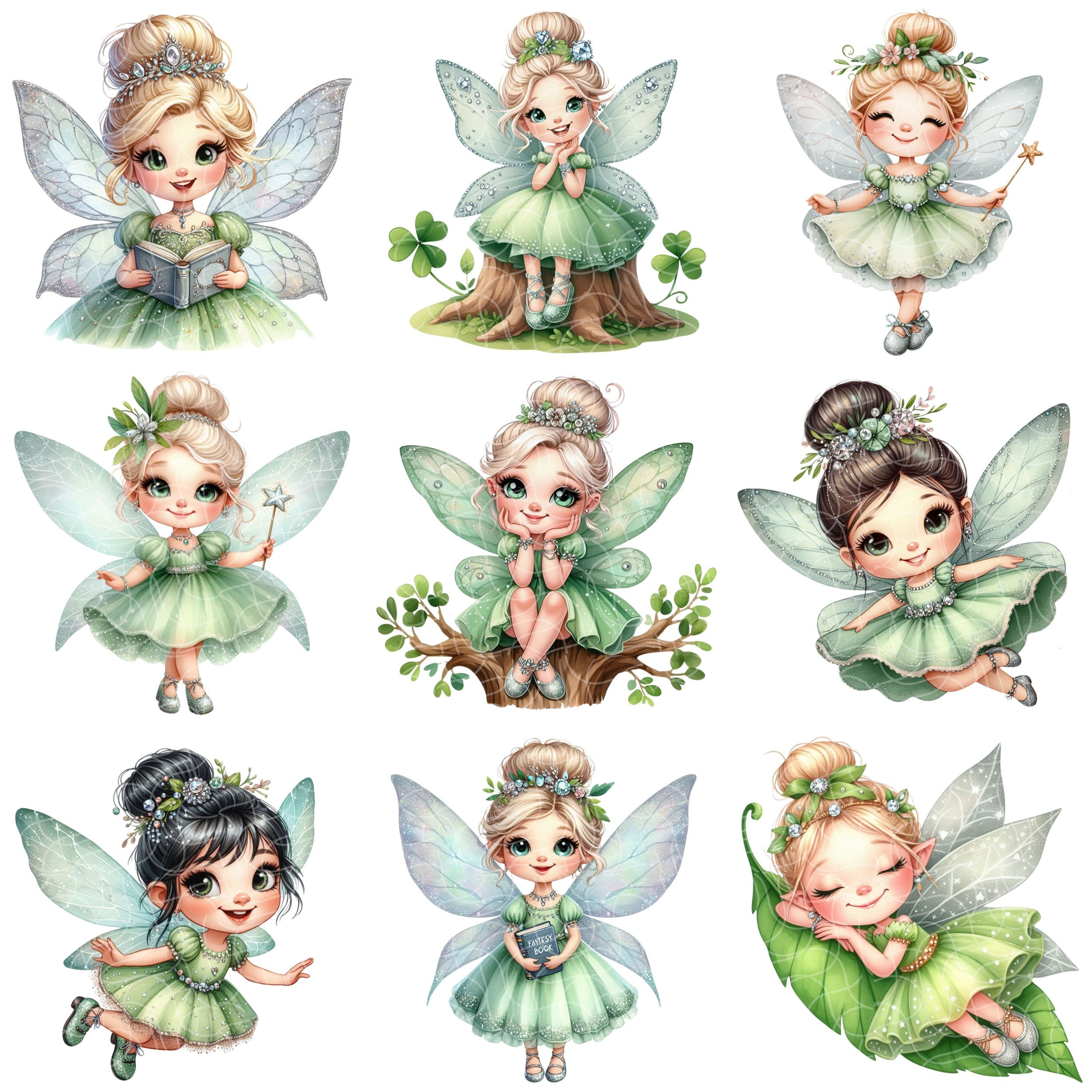 Sweet Fairies Clipart, Green Fairy PNG, Garden Fairies, Fairy Clipart ...